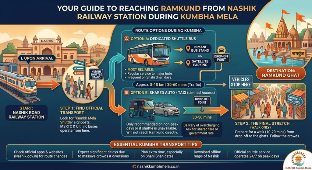 How to reach Ramkund from Nashik Railway Station during Kumbh
